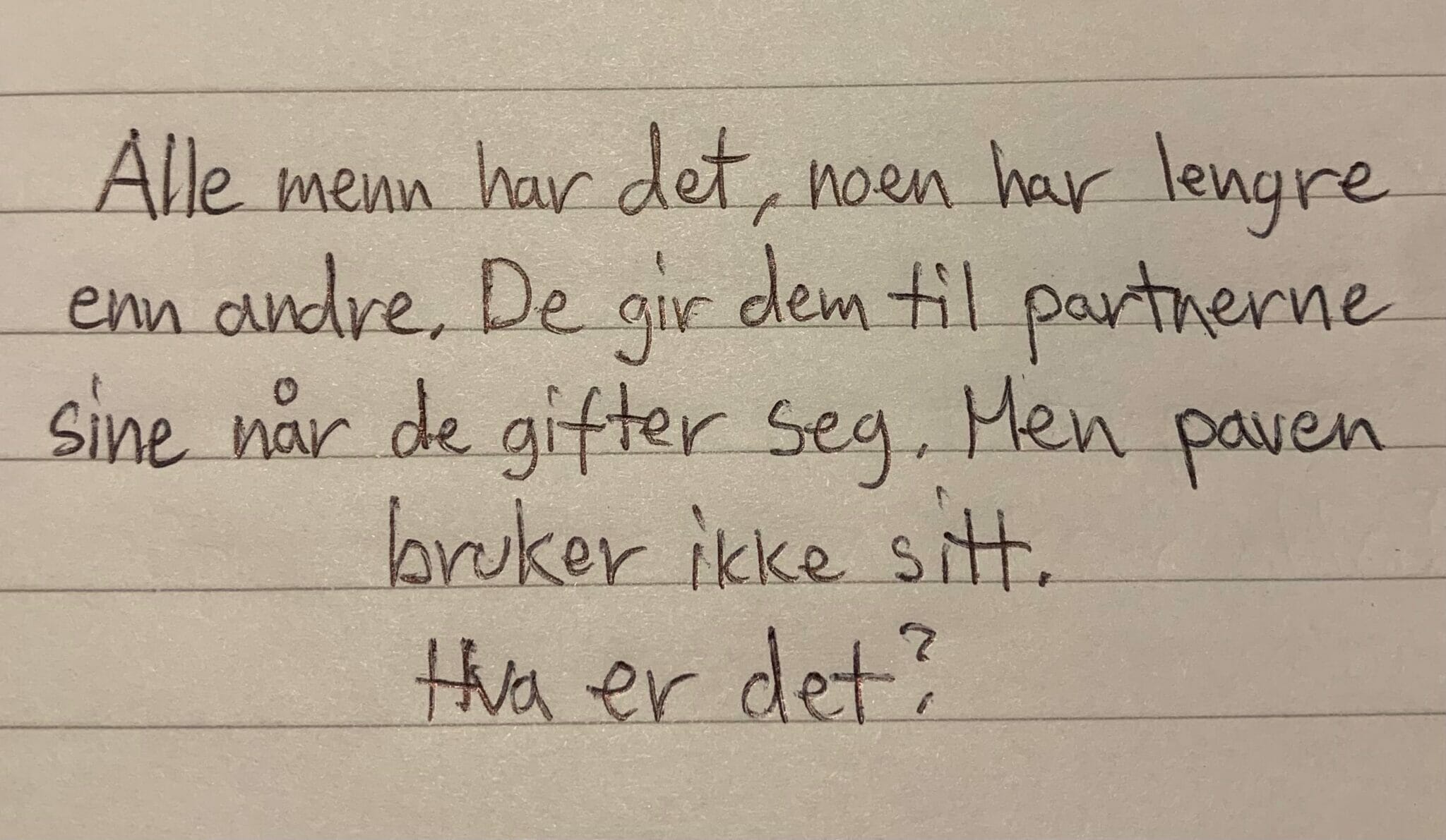 Kan du finne ut det riktige svaret på den skitne gåten uten å rødme?